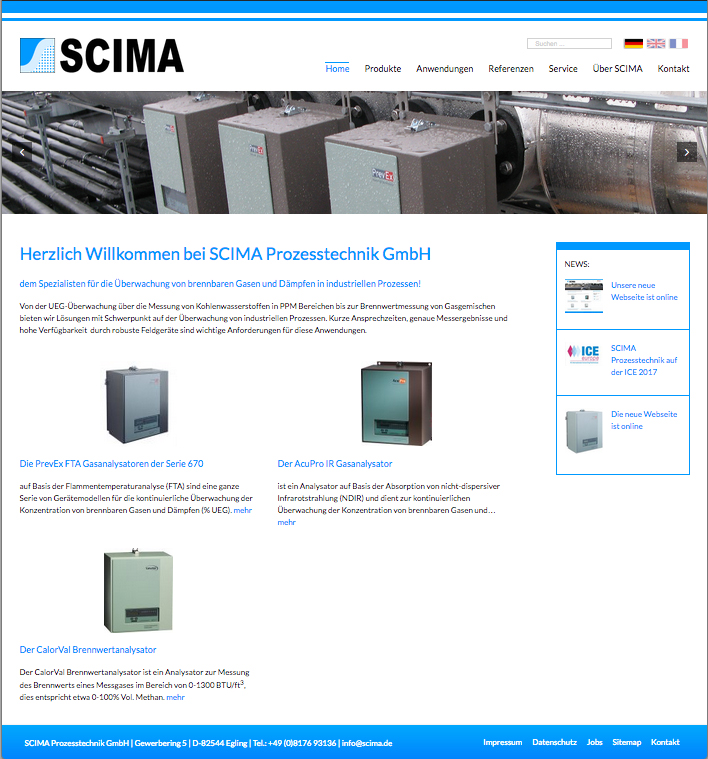 Our new website is online! - SCIMA Prozesstechnik GmbH
